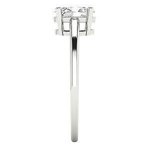 14k White Gold 0.97cttw Classic Oval Cut Solitaire Moissanite Proposal Designer art deco Anniversary Ring Bridal Wedding 9.25