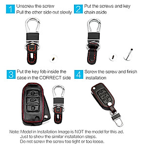 MECHCOS Compatible with Ford Bronco Edge Escape Expedition Explorer F-150 F-150 Lightning F-250 F-350 Super Duty Mustang Lincoln Nautilus Navigator Aviator Leather Key Fob Cover Case Protector Shell