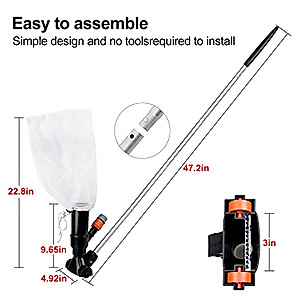 BLIKA Small Above Ground Pool and Spa Vacuum, Upgraded Portable Pool Vacuum Jet Underwater Cleaner with Scrub Brushes & Leaf Bag