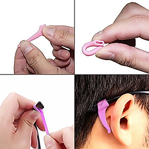 SENHAI 6 Pack Anti-Slip Silicone Glasses Straps with 6 Pairs Ear Grip Hooks, Soft Eyewear Retainer Eyeglasses Holder for Kids Adult Sports - Black, Red, Orange, Pink, Blue, Green