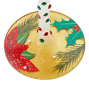 Enesco Designs by Lolita Holiday Merry Christmas Mom Hand-Painted Artisan Wine Glass, 15 Ounce, Multicolor