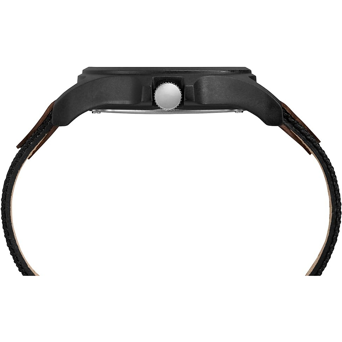 Timex Men's Expedition Acadia 40mm Watch – Black Case Black Dial with Black & Brown Leather & Fabric Strap