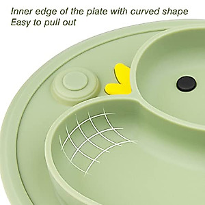 Lightening Corp Baby Plate Silicone Suction Toddler Plates, Divided Dishes for Toddler Kids, Self Feeding, BPA Free, Microwave and Dishwasher Safe (SP-21)