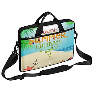 Enjoy Summer Laptop Computer Bag Waterproof Shoulder Messenger Bag 13-15 inch Durable Laptop Tote Bag with Shoulder Strap Handle Lightweight Crossbody Briefcase