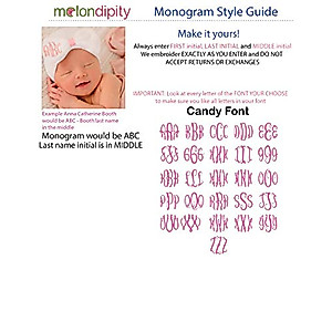 Melondipity Personalized Baby Hospital Hat - Warm Beanie Cap for Infants, Newborn, Girls - Customized Head Wrap with Bow - Custom Name Keepsake Hat for Baby Shower, Birthday, First Visit Gift (White)