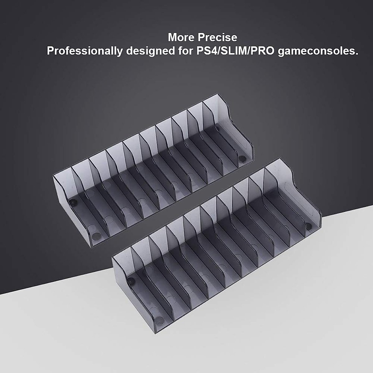 2 PCS Game Card Box CD Storage Stand Holder, Large Capacity Bracket, Precise cuts and interfaces, for PS4/SLIM/PRO Game Consoles
