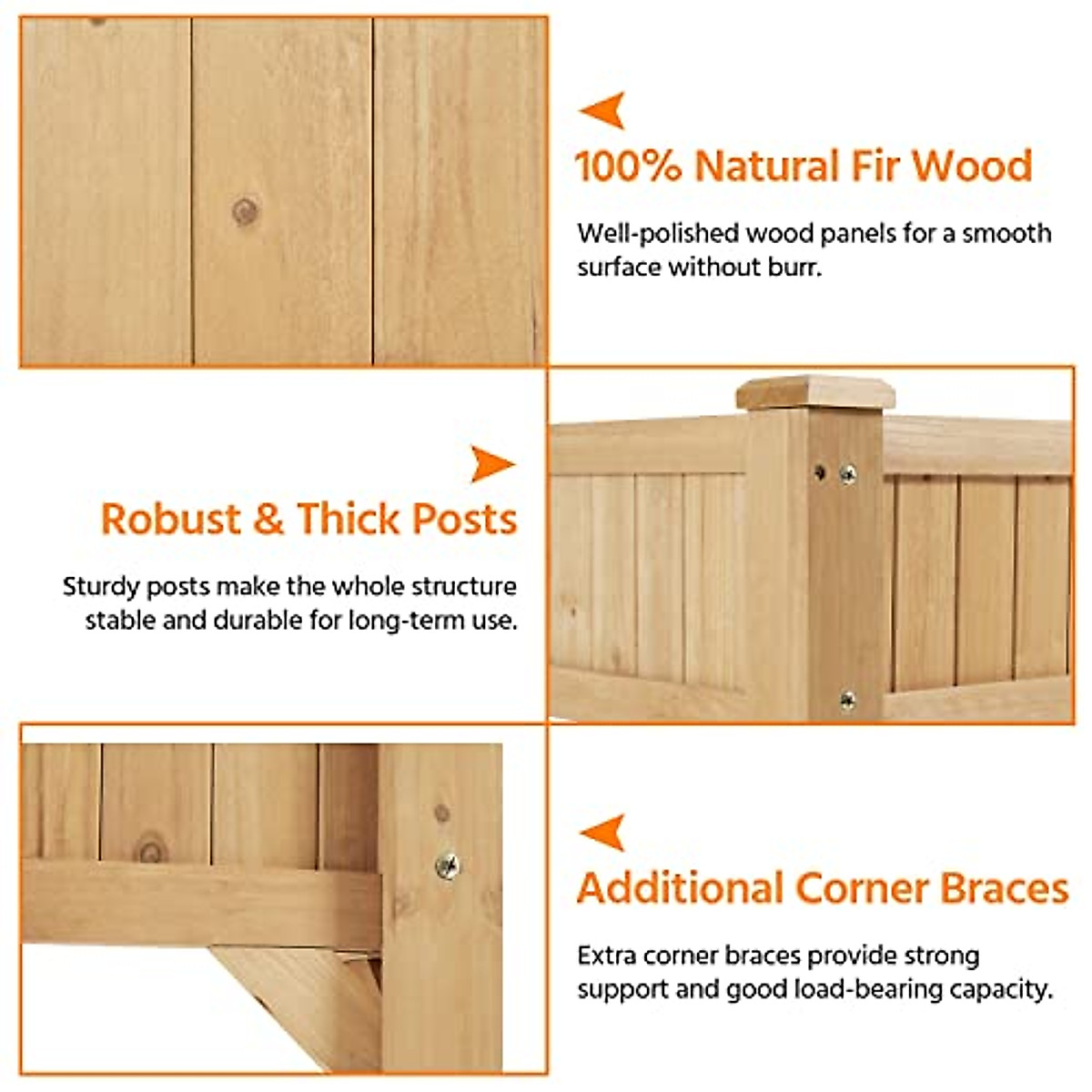 Yaheetech Raised Garden Bed 8 Pocket Herb Garden Planter Vegetable Standing Planters Boxes with Grow Grid Outdoor 36x25x37 Inch