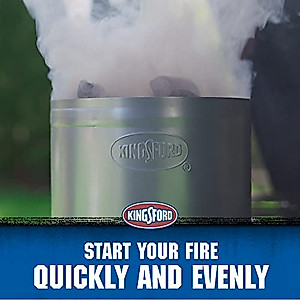 Royal Gourmet CD1824EN 24” Charcoal Grill Outdoor Smoker, Black & KINGSFORD Heavy Duty Deluxe Charcoal Chimney Starter | BBQ Chimney Starter