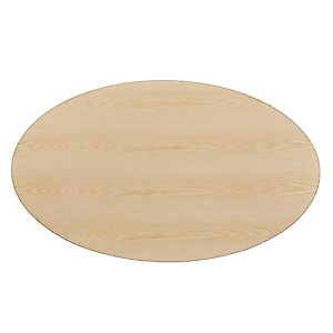 Modway Lippa Oval Wood Grain 60" Dining Table, Black Natural