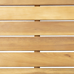 GDFStudio Outdoor Wooden Coffee Table, Teak Finish