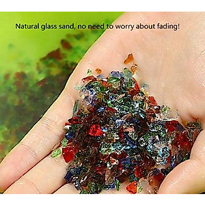 Golden Yellow Smooth Glass Chips Transparent Glitter Glass Broken 3-6mm Grinding Crushed vitreous Glass for Crafts Resin Mold Craft DIY hydroponic Plants Filler Home Nail Decoration(60g)