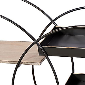 Deco 79 Metal Round 5 Shelves Wall Shelf, 34" x 7" x 20", Black