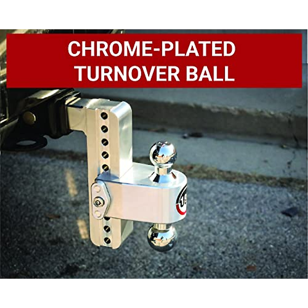 Weigh Safe 180 Hitch - Adjustable Trailer Hitch Ball Mount - 8" Adjustable Drop Hitch for 2" Receiver - Heavy Duty Aluminum Trailer Tow Hitch w/ Chrome Plated Tow Balls (2" & 2 5/16") - 12,500 GTW
