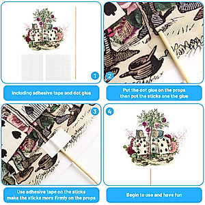 Alice Tea Party Photo Booth Props Party Photobooth Props and Signs Decorations Supplies for Mad Hatter Party Birthday Afternoon Tea Baby Shower Garden