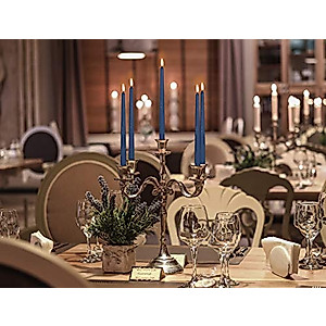 Hyoola Tall Taper Candles - Midnight Blue Dripless Dinner Candle Sticks - Paraffin Wax with Cotton Wicks - 10 Inch (25cm) - 8 Hour Burn Time (24 Pack)