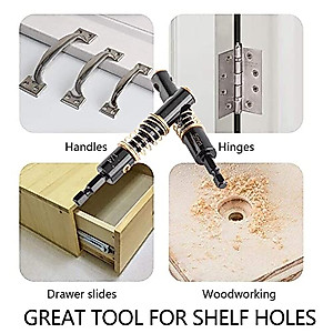 Watris Veiyi Self Centering Hinge Drill, Centering Bits, Hex Shank Center Drill Bit Set, Center Hole Bit, Door Window Cabinet Centering Drill Bits Hinge Opening Tool(5mm&1/4")