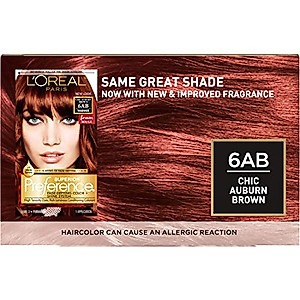 L'Oréal Paris Superior Preference Fade-Defying + Shine Permanent Hair Color, 6AB Chic Auburn Brown, 2 COUNT Hair Dye