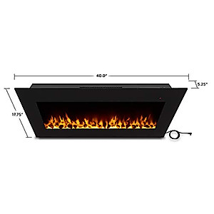 Real Flame Corretto Electric Fireplace, 40", Black