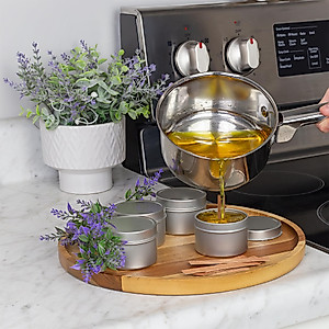 Cornucopia Brands 4-Ounce Metal Tins/Candle Tins (24-Pack); Round Containers w/Slip-On Lids for Party Favors, Candle Making, Spices, Gifts