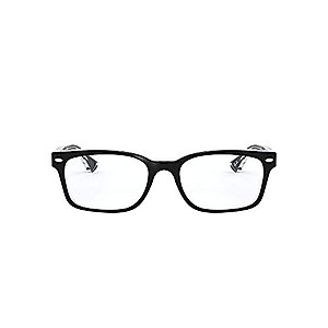 Ray-Ban RX5286 Square Prescription Eyeglass Frames, Black On Transparent/Demo Lens, 51 mm