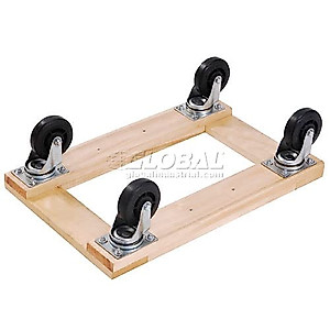 Global Industrial Hardwood Dolly - Open Deck, 24 x 16, 1000 Lb. Capacity