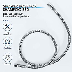 LukLoy 𝟏/𝟐" to 𝟏/𝟒" Nut Stainless Steel Shampoo Bowl Hose for Professional Salon Shampoo Bowl Faucet and Sprayer Head, Sprayer Head Not Included