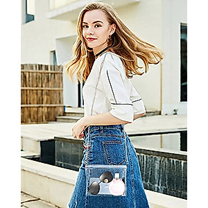 LHMTQVK Clear Purse for Women Clear Crossbody Bag Stadium Approved Transparent Bags for Concerts Sports Event Party (Golden)