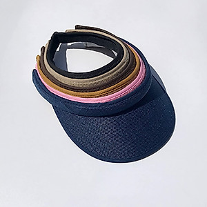 jecvxor Cloth Covered Slip-On Visor for Women, Adjustable Cap Sports Sun Visors for Men, Women's Clip On Golf/Tennis/Running Visor Hat (Black)