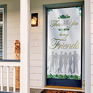 Thank You Be My Friend Door Banner Girls Party Door Cover Thank You Party Backdrop Friends Party Background for Birthday/Anniversary/Graduation/Engagement/Thanksgiving Day Party Decorations (White)