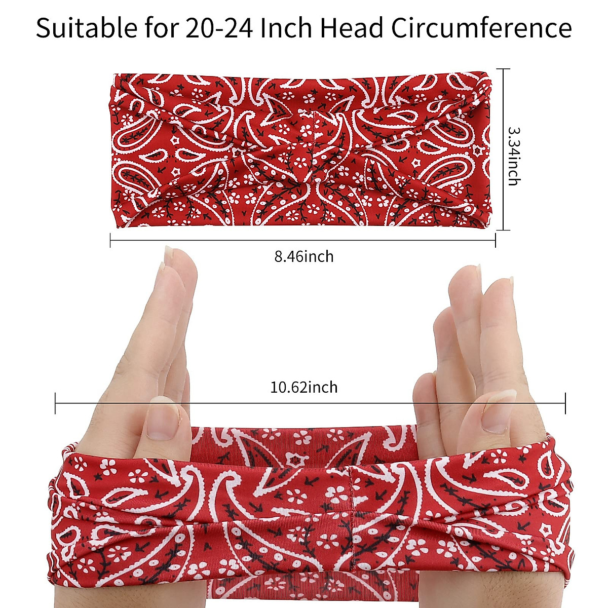 YARIEW 6Pcs Headbands Head Bands Sweat Band Hair Wrap Headwrap Fashion Boho Wide Thick Workout Yoga Elastic Headbands Mens Cooling Running Sports Headband Sweatbands for Women and Men