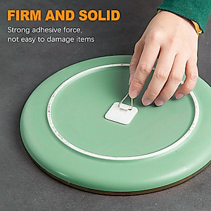 CoguZed 20-Pack 1.25 Inch Invisible Adhesive Plate Hanger Set - Vertical Plate Holders for Wall