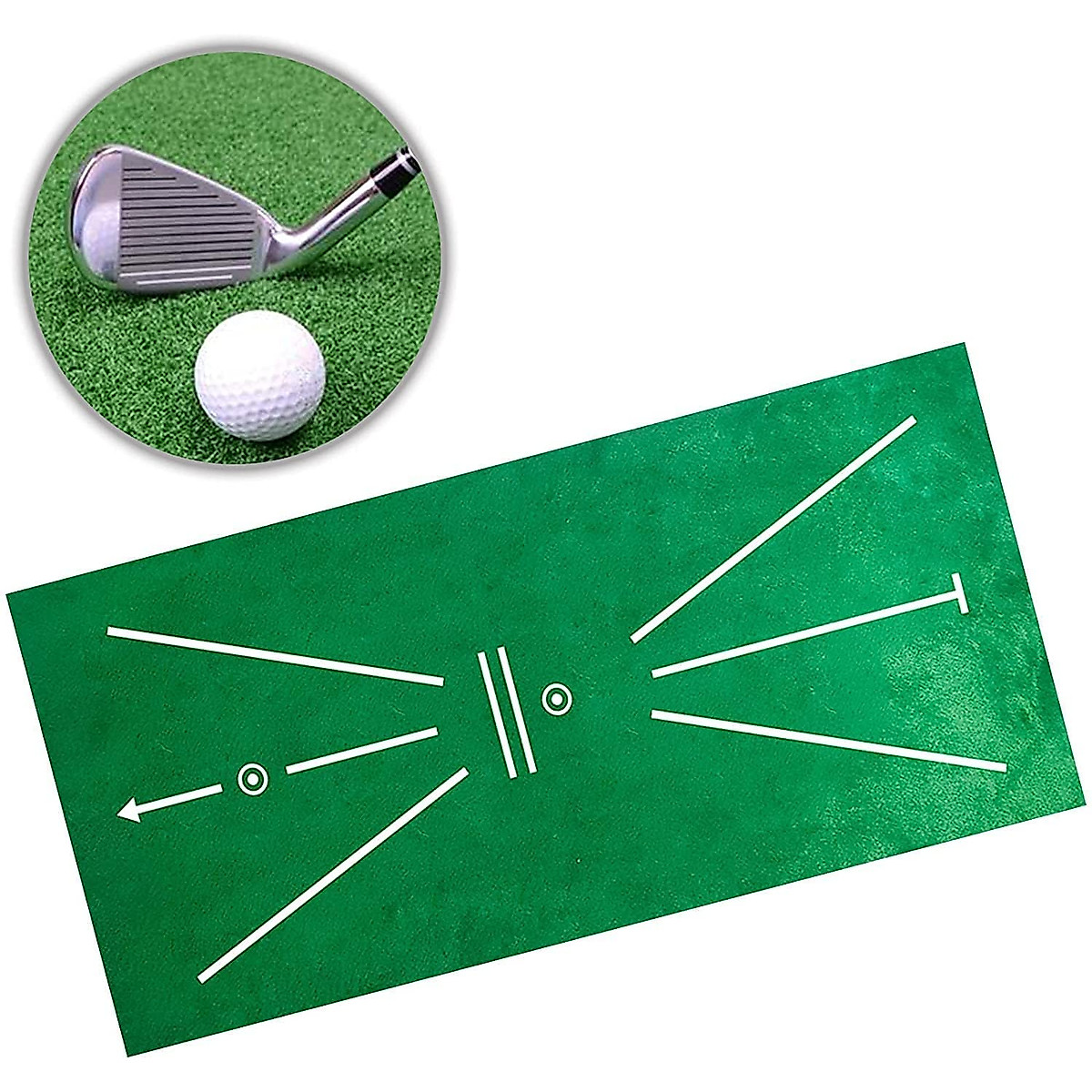 Golf Training Mat for Swing Detection, Premium Golf Hitting Mats, Mini Portable Crystal Velvet Practice Training Aid Rug for Home Indoor Office Outdoor Backyard (12" X 24"), by Sgaloge
