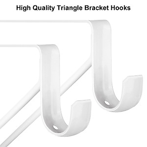 2 Pack Heavy Duty Closet Rod Brackets Holder 11 x 11 x 1 Inch, White Closet Rod Support Bracket Steel Closet Rod Holders for Hanging Clothes, Wall Mounted Shelf and Rod Support Brackets with Screws