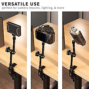 VIVO Aluminum C-Clamp with 1/4 inch-20 and 3/8 inch-16 Female Socket for Tables, Desk Mount, 1.8 inch Maximum Desktop Thickness, 2 Clamps, MOUNT-CP02