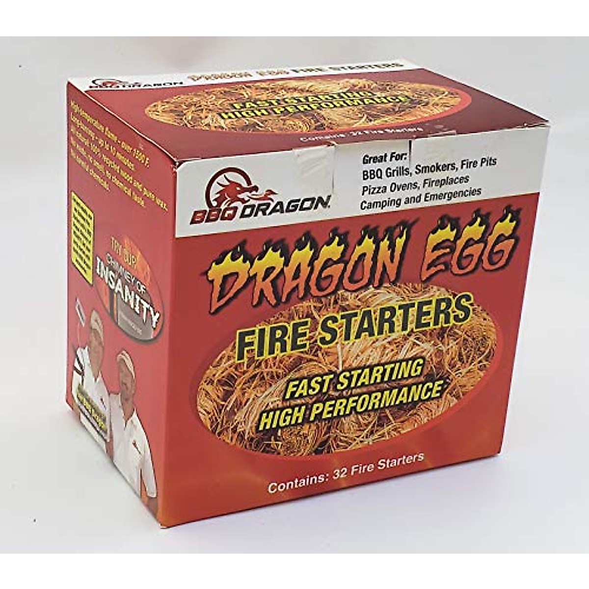 BBQ Dragon Egg Fire Starter-32 Pack Fire Starters for Fireplace-Ultra Fast, Long Lasting Charcoal Starter-Waterproof, Natural Fire Starters for Wood Stove, Campfire, Fire Pit, Charcoal Grill, Fatwood