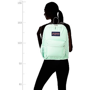 JanSport Cross Town Backpack - Class, Travel, or Work Bookbag with Water Bottle Pocket, Mint Chip