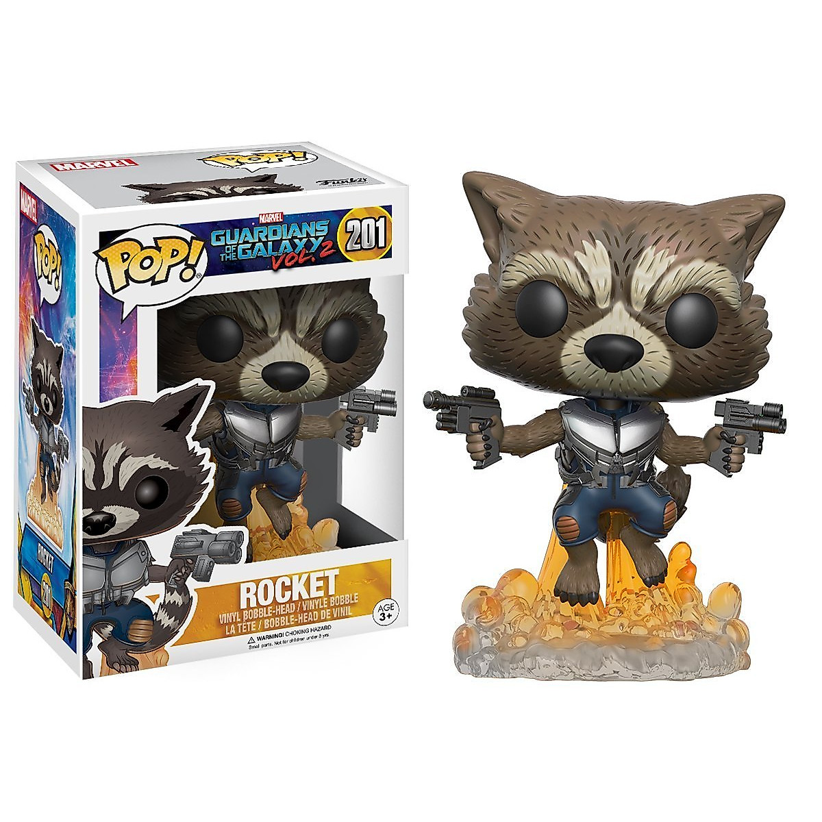 Marvel POP Guardians of The Galaxy Vol. 2 - Flying Rocket Raccoon Funko Pop! Vinyl Figure (Bundled with Compatible Pop Box), Multicolor, 3.75 inches