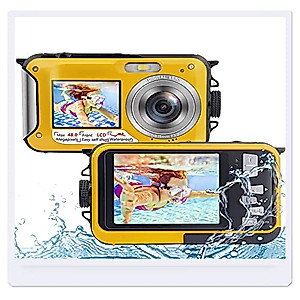 TOUMENY Waterproof Digital Camera, Full Hd 2.7K 48Mp16X Digital Zoom Video Recorder, Self-Timer Dual Screen