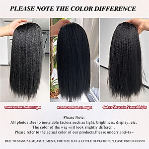 LEOSA Ponytail Extension 14 inch Drawstring Ponytails for Black Women Short Natural Black Yaki Straight Drawstring Ponytail Hair Extensions (14 Inch (Pack of 1), 1B#)