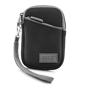 USA Gear Small Digital Camera Case with Wrist Strap, Belt Loop - Camera Case Small Compact Compatible with Canon Powershot Elph, Pouch G7 Mark iii, Nikon Coolpix, Cybershot, Pixpro & More (Black)