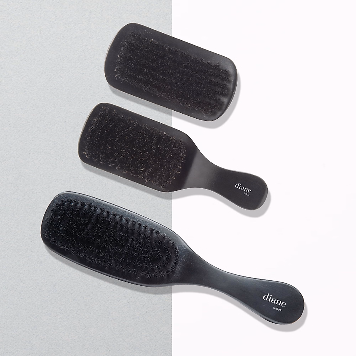 Diane 100% Boar Bristle Curved Brush for Men and Women - Detangling, Smoothing Wave Styles for Fine to Medium Hair, Restores Shine and Texture