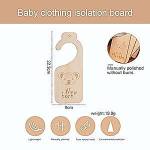 LKYUYV (7 Pieces) Baby Closet Dividers, Adventure Baby Closet Dividers By Month, Nursery Closet Organizer Wooden Newborn Wardrobe Divider Kids Clothes Divider to Arrange Clothes with Separator