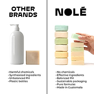 NOLE CARE Travel Size Shampoo and Conditioner Bar Set with Batana Oil - Sustainable, PH Balanced, Discovery Set, Plastic-Free, Color-Safe, Eco-Friendly, Solid Sustainable Bars, Zero Waste, 2.5 oz Bar
