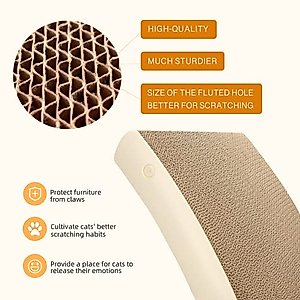 UniBlissy Cat Scratcher, Premium Cat Scratch Pad wtih Solid Frosted Frame and Turntable Toy, Vertical Curved Cat Scratchers for Indoor Cats, Replaceable Cat Scratching Cardboard