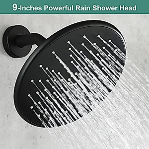 PARLOS Shower Faucet with Valve, Single-Handle Shower Trim Kit with Rain Shower Head, Wall Mounted Shower System, 1436404
