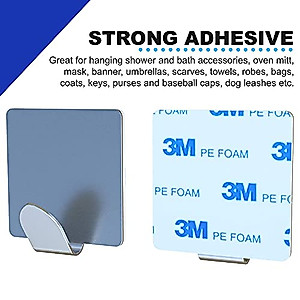Performore 4 Pack of Flat Razor Hook, Adhesive Stainless Steel Washcloth Loofah Holder for Shower Bathroom Walls
