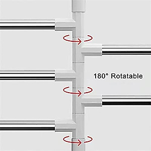 DIEWU Stainless Steel Wall Mounted Swivel Bathroom Towel Rack, Space Saving Towel Hanger for Bathroom, Kitchen(5 Towel Bar,White)