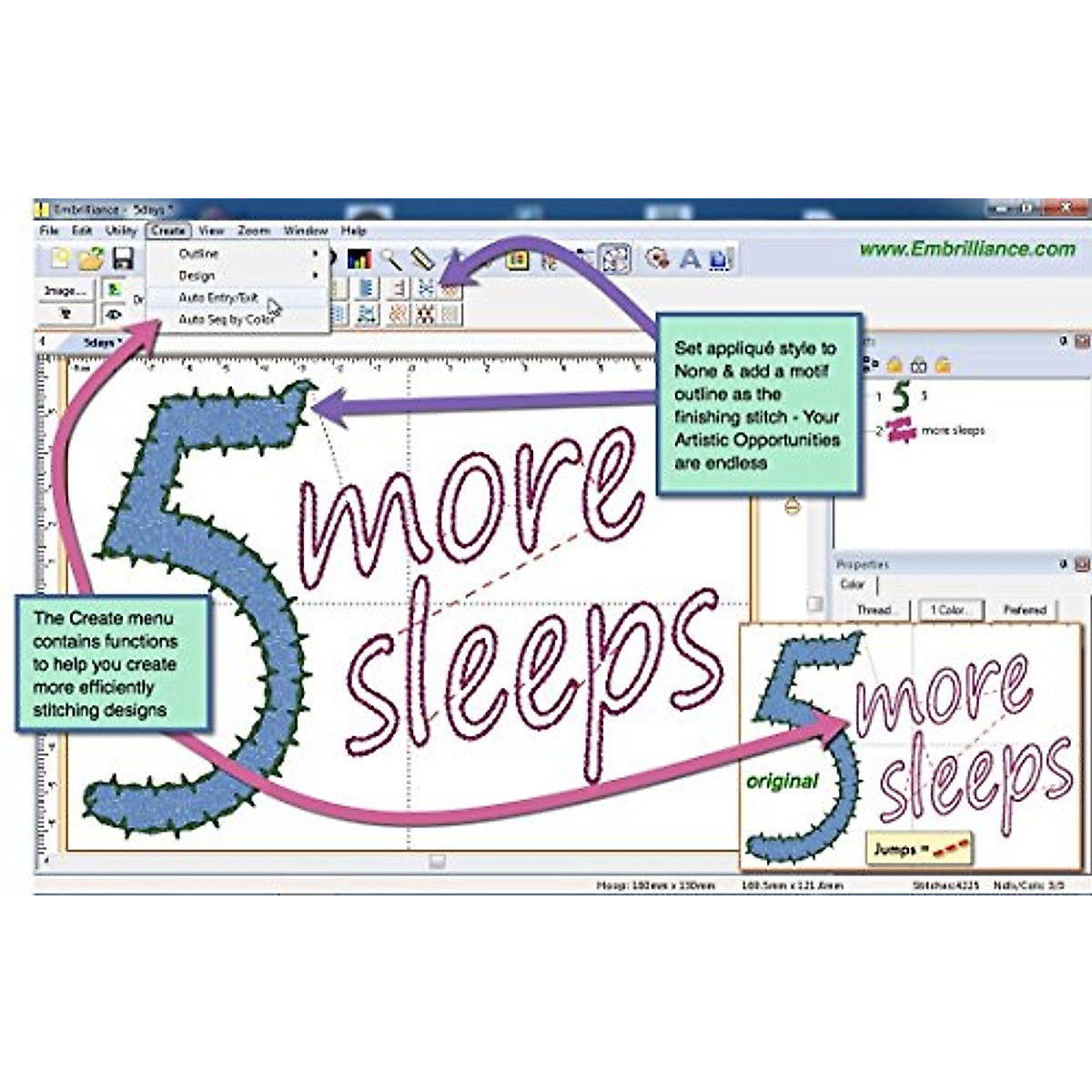 Embrilliance StitchArtist Level 1, Digitizing Embroidery Software for Mac & PC