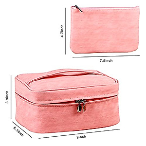 HIJJMAXX Makeup bag travel cosmetic bag makeup organizer bag travel make up bag Waterproof make up organizer bag makeup bags for women Girls.(Pink)