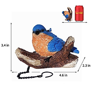 Chambtalie Bluebird On A Branch Statue Garden Decor Resin Bluebird Collectible Figurine Handmade Art Animal Decorative Garden Sculpture Yard Outdoor Home Decoration Bird Lover Gifts